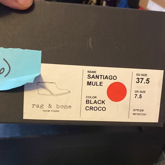 rag & bone | Shoes | Ragbone Santiago Muleblack Croco Pointed Toe Shoe ...